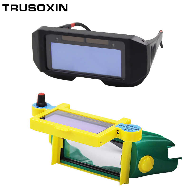 Solar auto dark darkening welding goggle goggles shield arc tig mig ...