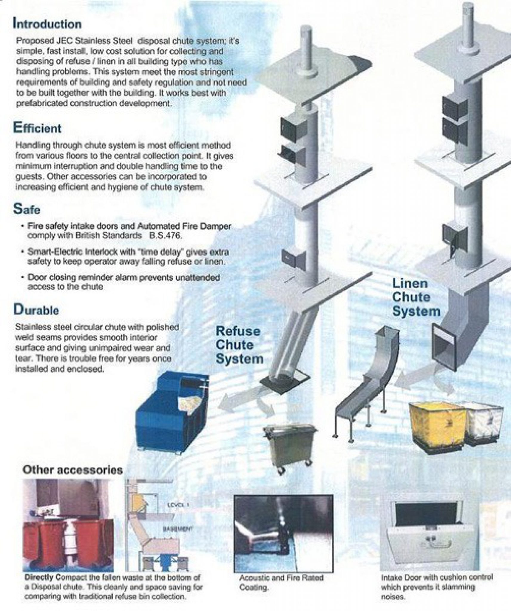 Linen Garbage Chute System Surplus Linen Garbage Chute System Surplus