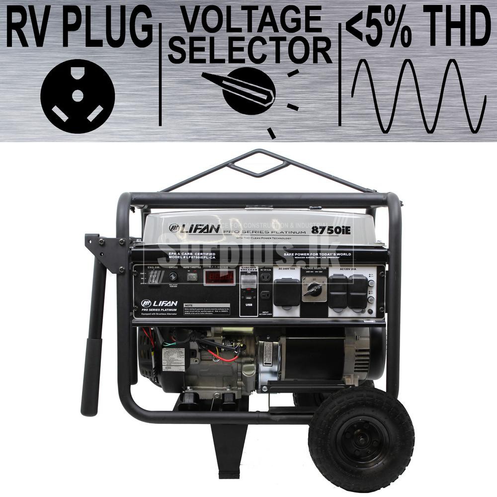 LIFAN Platinum Series 8,750/8,000-Watt Portable Generator – Surplus